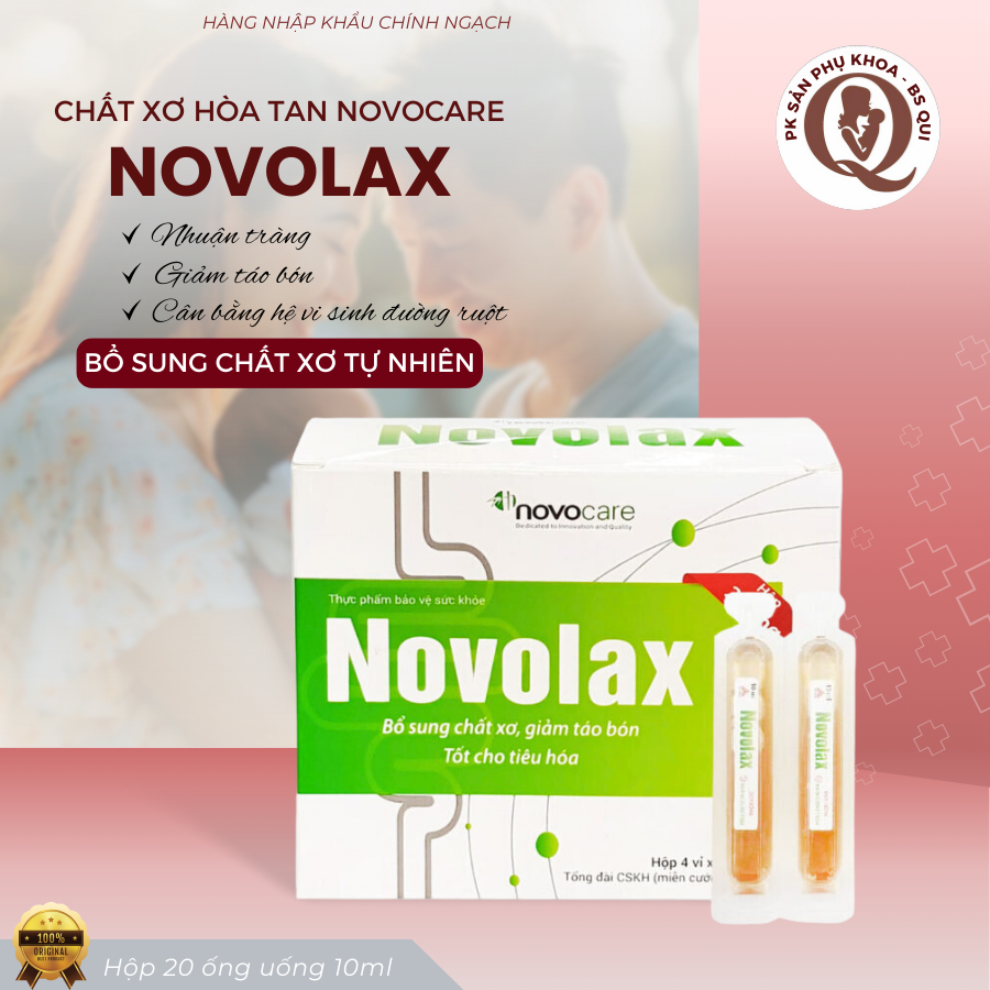 Ống uống Novolax bổ sung chất xơ hòa tan giảm táo bón tốt cho tiêu hóa ...
