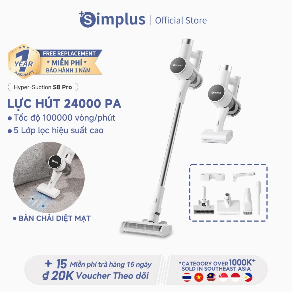 Simplus Máy Hút Bụi Không Dây Lực Hút 24000Pa Màn Hình LED XCQH013 - Bảo Hành 1 Năm 1 Đổi 1 ...