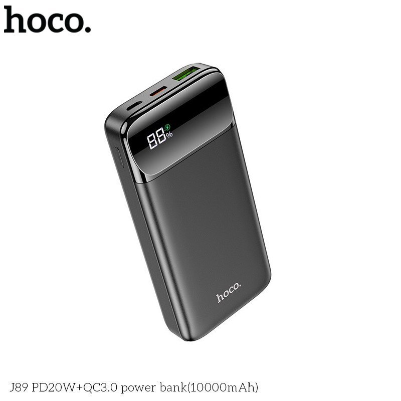 Sạc dự phòng Hoco J89 dung lượng 10000mAh,đầu vào Type-C và Micro-USB 18W, đầu ra USB 18W và ...