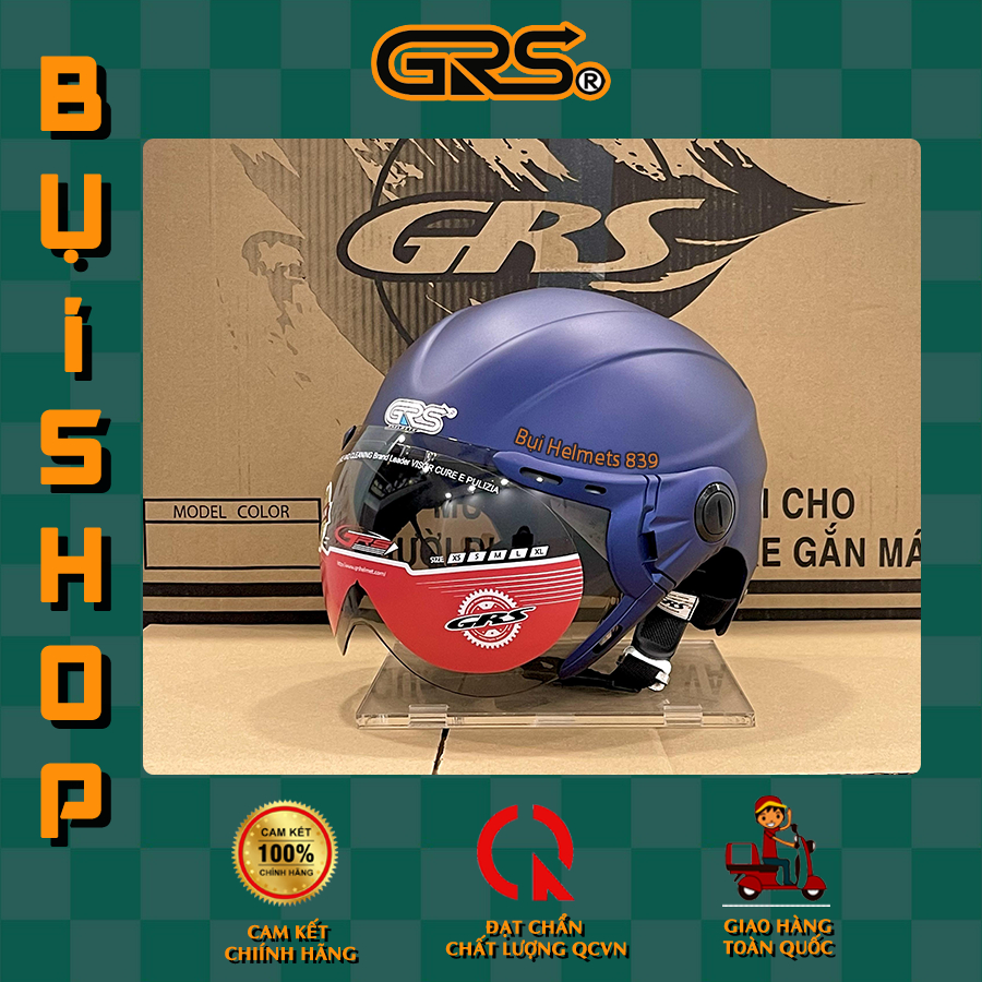 Mũ bảo hiểm GRS A790k có kính chắn gió - Helmet Nón sơn tĩnh điện nửa ...