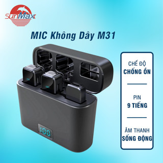 Mic Thu Âm Không Dây Cài Áo Cho Điện Thoại M31 - Bản 2 Mic, Bật/Tắt Lọc Ồn Dùng Cho Quay Video ...