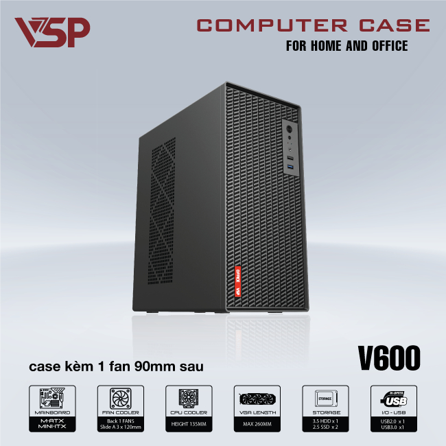 Case Văn Phòng V600 - Đen - Hàng Chính Hãng VSP | Shopee Việt Nam