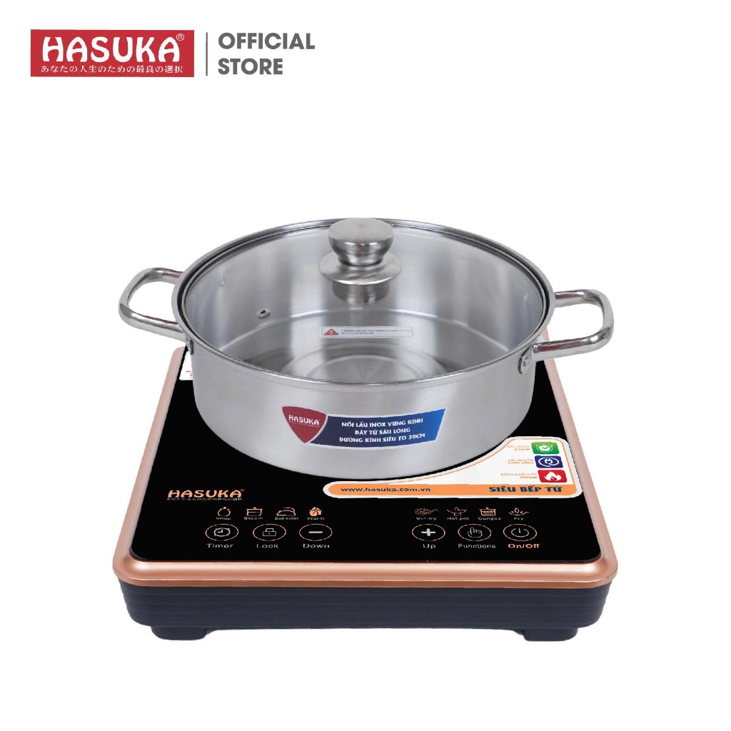 Bếp từ đơn HASUKA HSK-621 công suất 2800W 8 chức năng cài đặt sẵn kèm ...