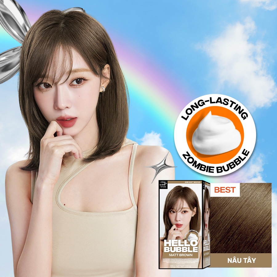 Bọt Kem Nhuộm Tóc mise en scène Hello Bubble 100g | Shopee Việt Nam