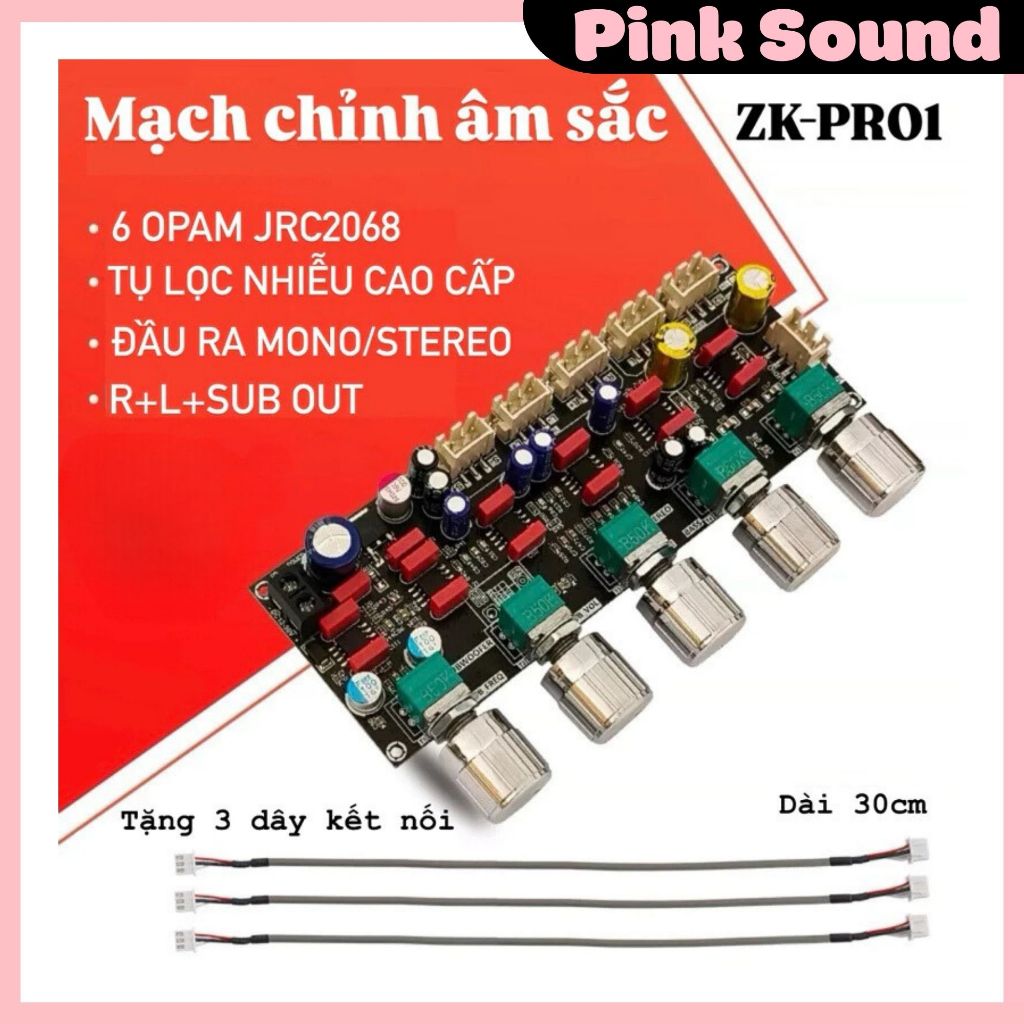 ZK-PRO1 Mạch Âm Sắc Wuzhi Pro1 JRC2068, Mạch karaoke 2 mic. Reverb ...