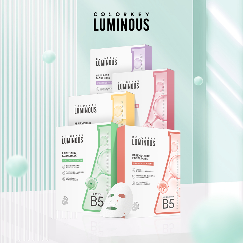 1 Hộp 10 Miếng Mặt Nạ Giấy COLORKEY LUMINOUS Vitamin B5 Hỗ Trợ Phục Hồi ...