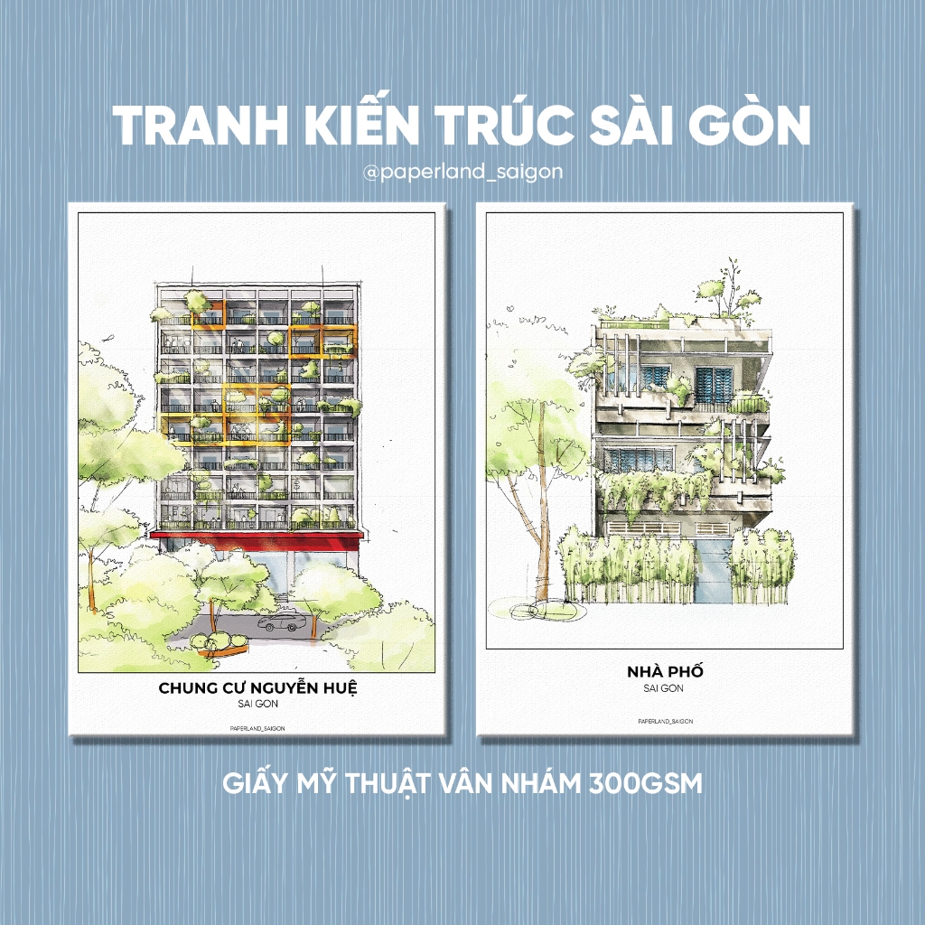 TRANH KIẾN TRÚC SÀI GÒN | GIẤY MỸ THUẬT CÓ VÂN | DECOR | paperland ...