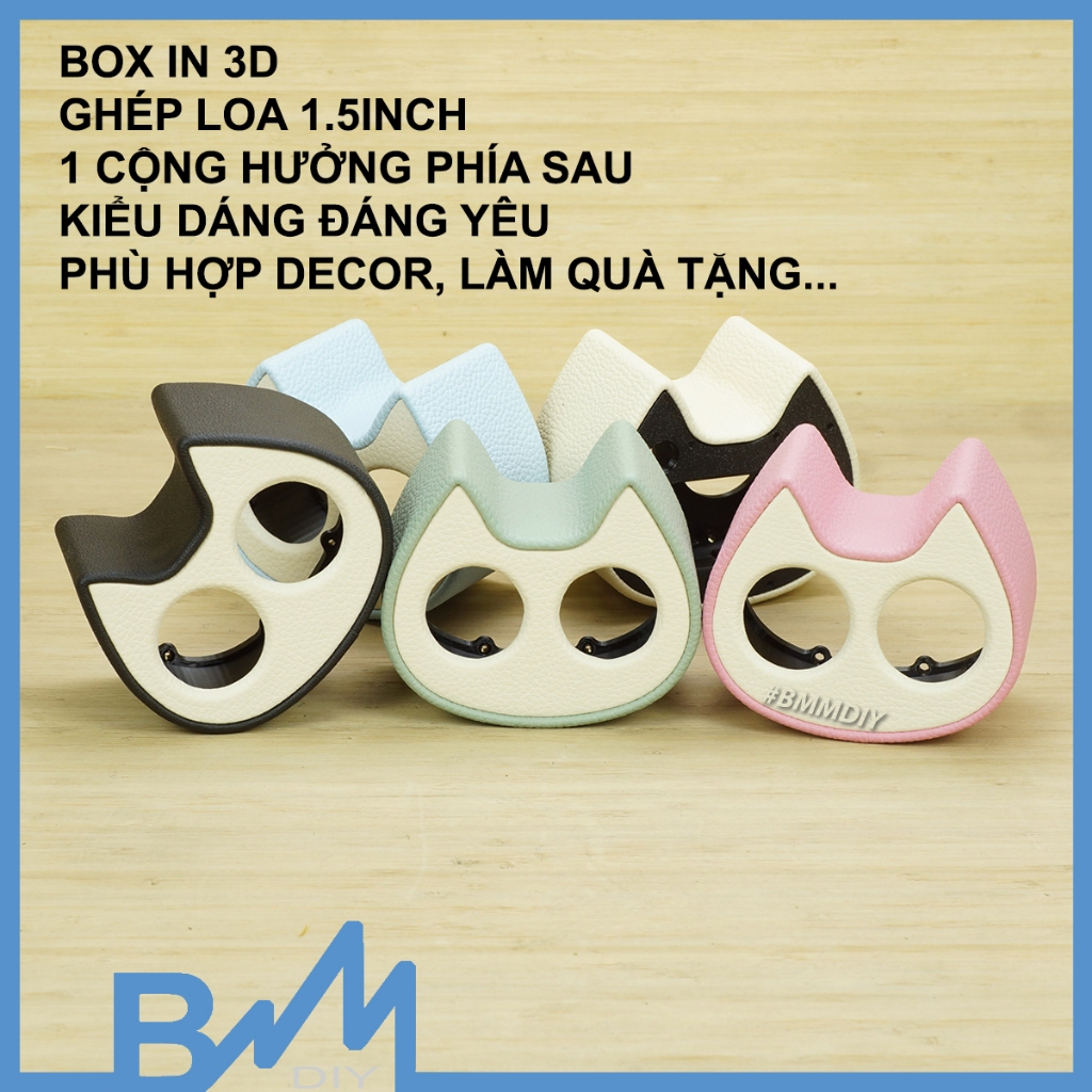 Box loa mini bọc da mèo Boo siêu dễ thương ghép loa 1.5inch decor làm ...