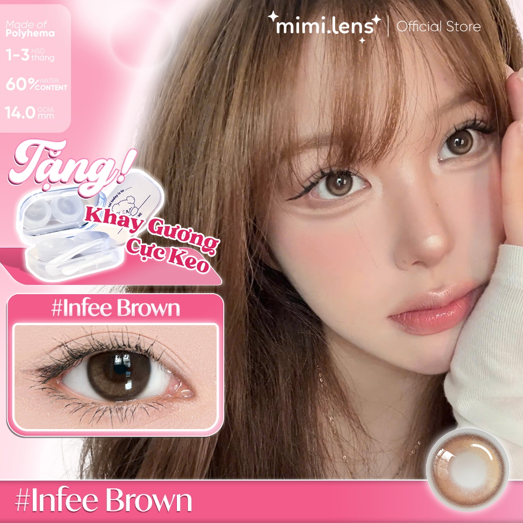 Kính Áp Tròng Tự Nhiên Lens Filter Nâu INFEE Brown Giãn Tròng 14.0 ...