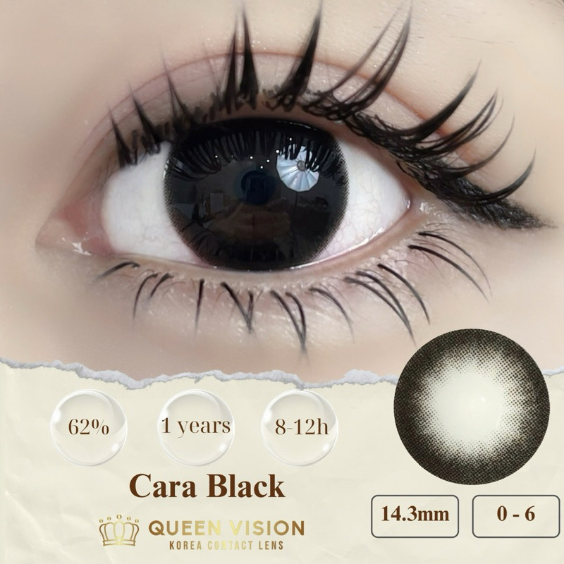 Lens Queen Vision mã CARA BLACK(0-10 độ ), hạn sử dụng 12 tháng , nhập khẩu chính hãng từ Hàn ...
