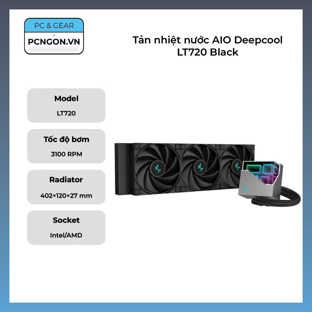 [PCNGON] Tản nhiệt nước AIO Deepcool LT720 Black | Shopee Việt Nam