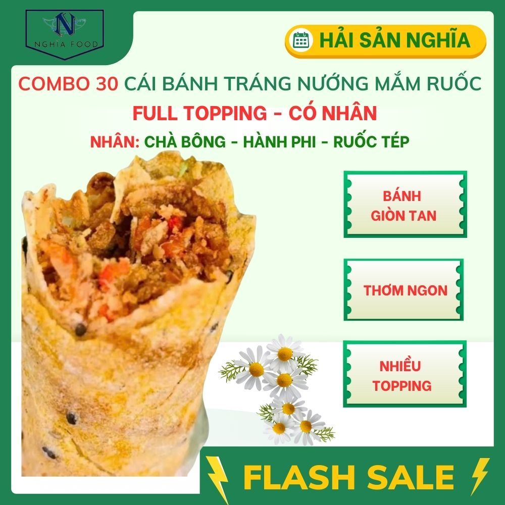 Combo 30 Bánh Tráng Nướng Mắm Ruốc Full Topping - Đặc Sản Phan Rang - Ăn Vặt, Thơm,Cay, - Hải ...