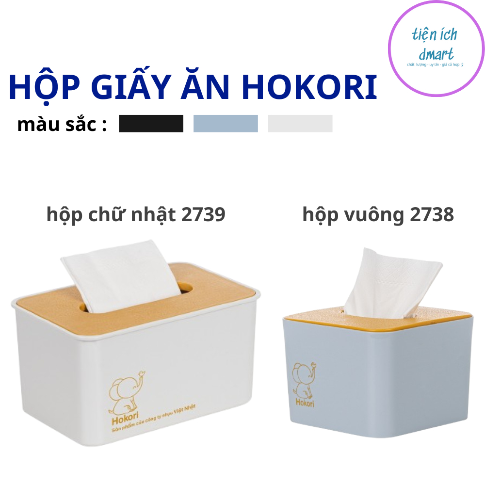 hộp đựng giấy nhựa việt nhật cao cấp thương hiệu hokori, hộp để giấy vuông, chữ nhật | Shopee ...