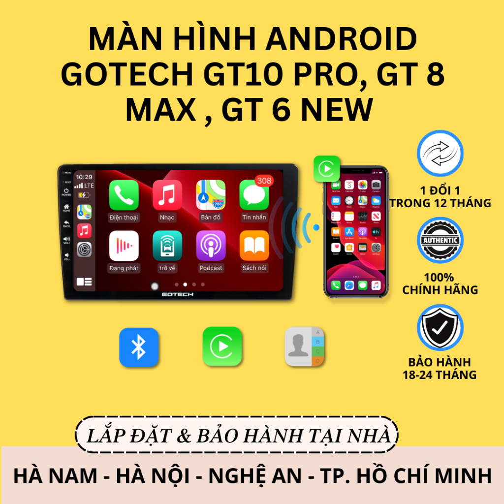 Màn Hình Android Gotech GT10 PRO, GT 8 MAX , GT 6 NEW | Bảo Hành 2 Năm ...