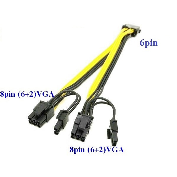 Cáp Chia Nguồn VGA 6 Pin ra 2 X 8 Pin (6+2) | Shopee Việt Nam