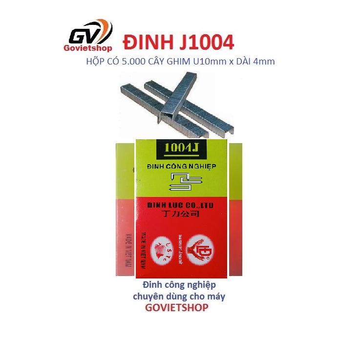 Đinh 1004J hộp 5000 cây, đinh ghim công nghiệp U1004, đinh U bắn gỗ ...