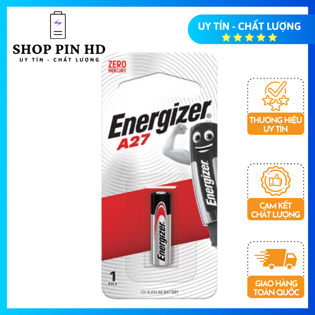 Pin A27 Energizer Alkaline 12V vỉ 1 viên ứng dụng Thay Pin Remote Cửa ...