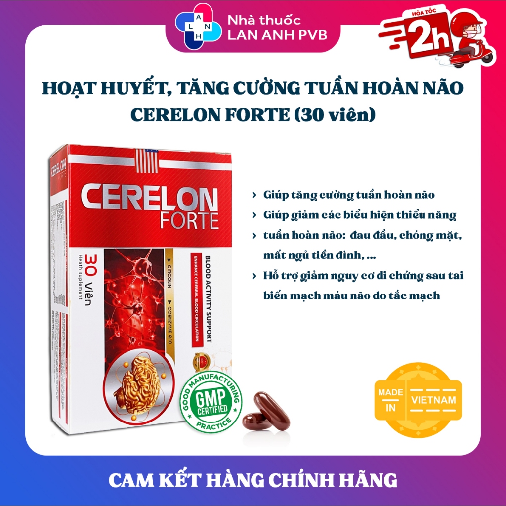 CERELON FORTE (30 viên) – Hỗ trợ hoạt huyết, giúp tăng cường tuần hoàn ...