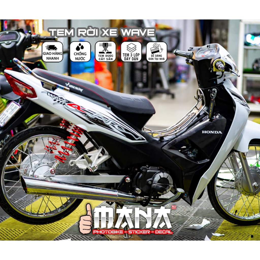 Tem Rời Wave , Tem wave Trắng đen siêu nét , Tem 3 Lớp Chống Phai Màu ...