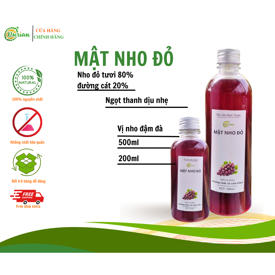 500ml-200ml Mật nho, mật nho đỏ, Đặc Sản Ninh Thuận, giả khát. | Shopee Việt Nam