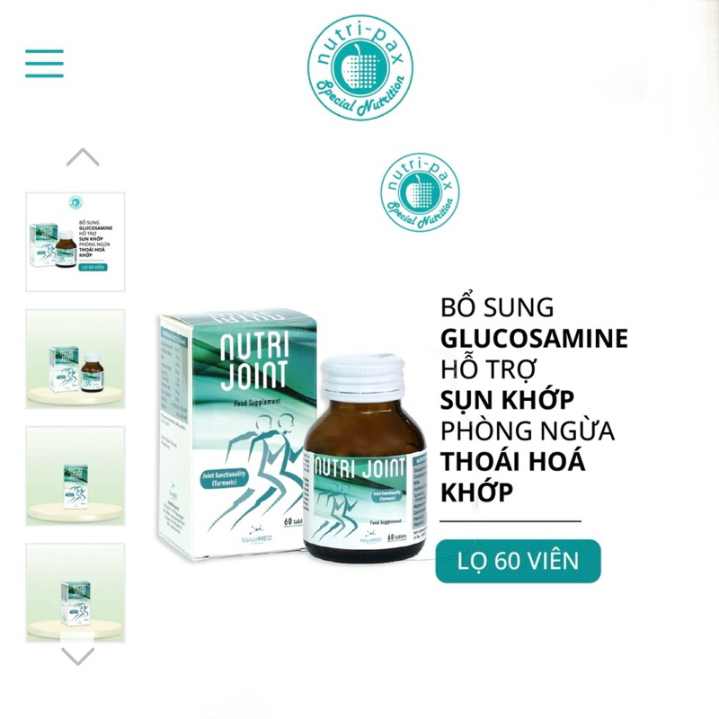 NUTRI JOINT Cung Cấp Dưỡng Chất Cho Khớp, Duy Trì Chức Năng Hoạt Động ...