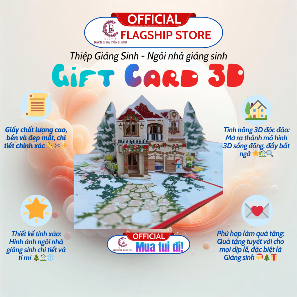 Thiệp Nổi 3D Popup Handmade , Thiệp Giáng Sinh, Quà Tặng Lưu Niệm Decor ...