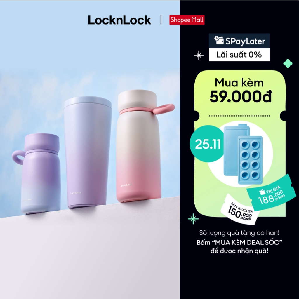 Bình giữ nhiệt LocknLock Metro Studio Gradation tumbler 540ml, 480ml và 350ml bằng thép không gỉ ...