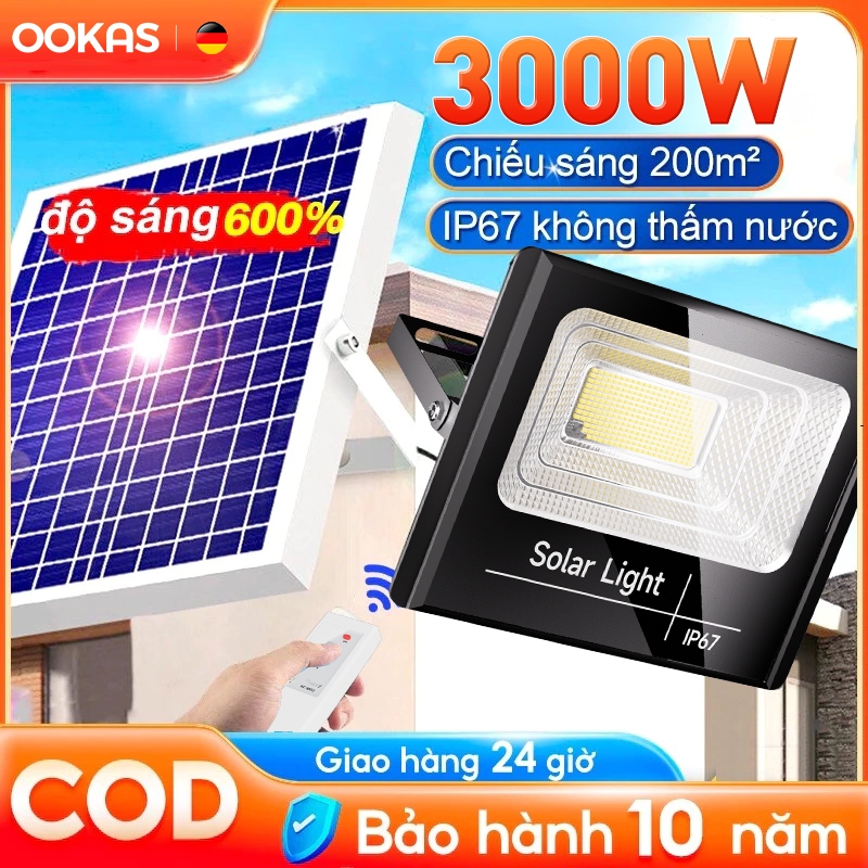 OOKAS Đèn Năng Lượng Mặt Trời IP67 Chống Nước 2000W 3000w đèn led đường ...