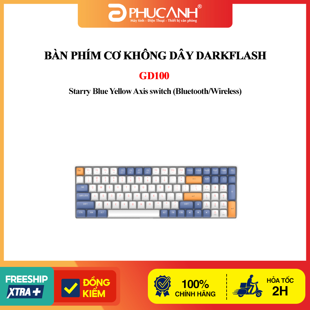 Bàn phím cơ không dây DarkFlash GD100 Starry Blue (Yellow Axis switch/ PBT) | Shopee Việt Nam