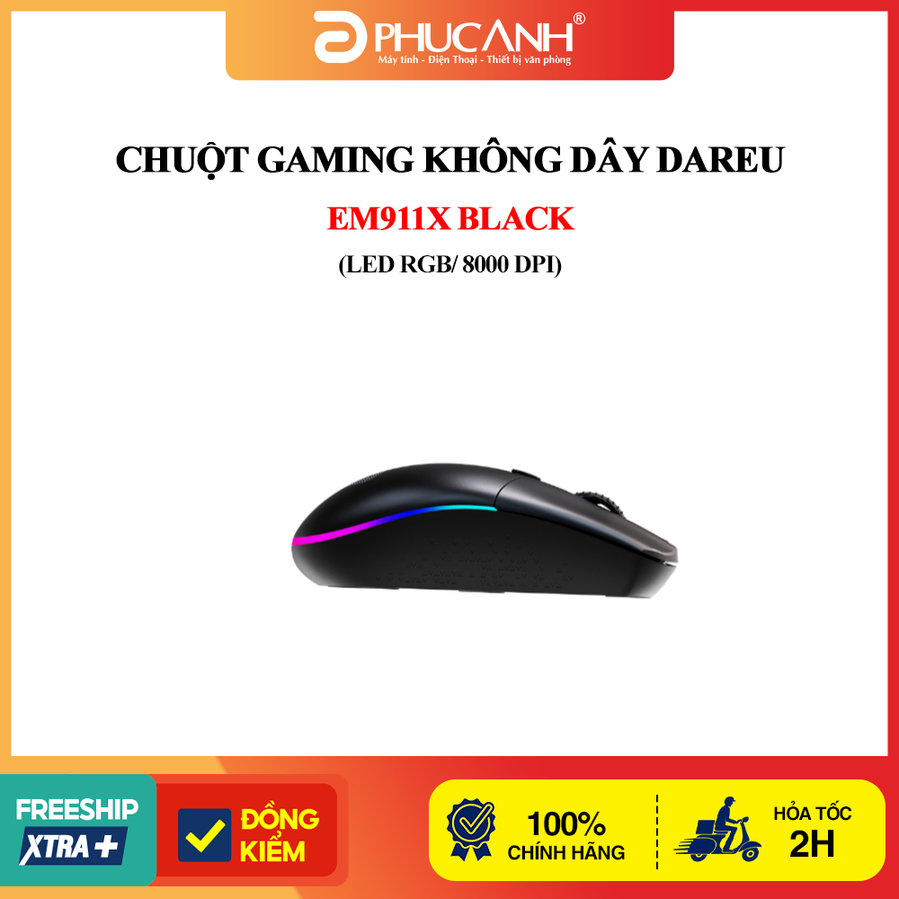 Chuột gaming không dây Dareu EM911X Black (LED RGB/ 8000 DPI) | Shopee Việt Nam