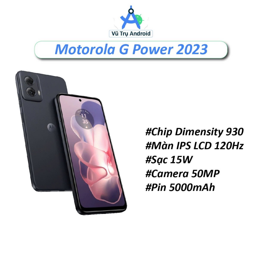 Điện thoại Motorola Moto G Power 5G 2023 RAM 4/128GB chip Dimensity 930 màn Full HD+ 120Hz pin ...