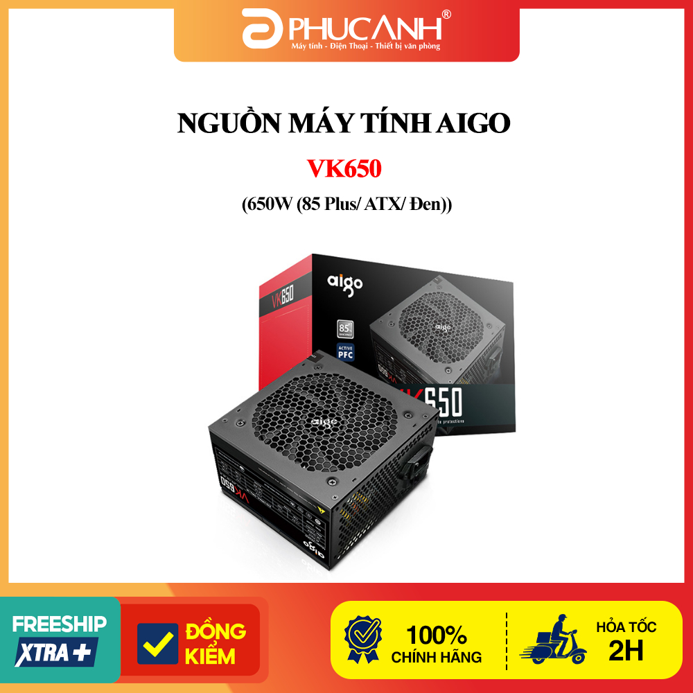Nguồn máy tính Aigo VK650 -650W (85 Plus/ ATX/ Đen) | Shopee Việt Nam