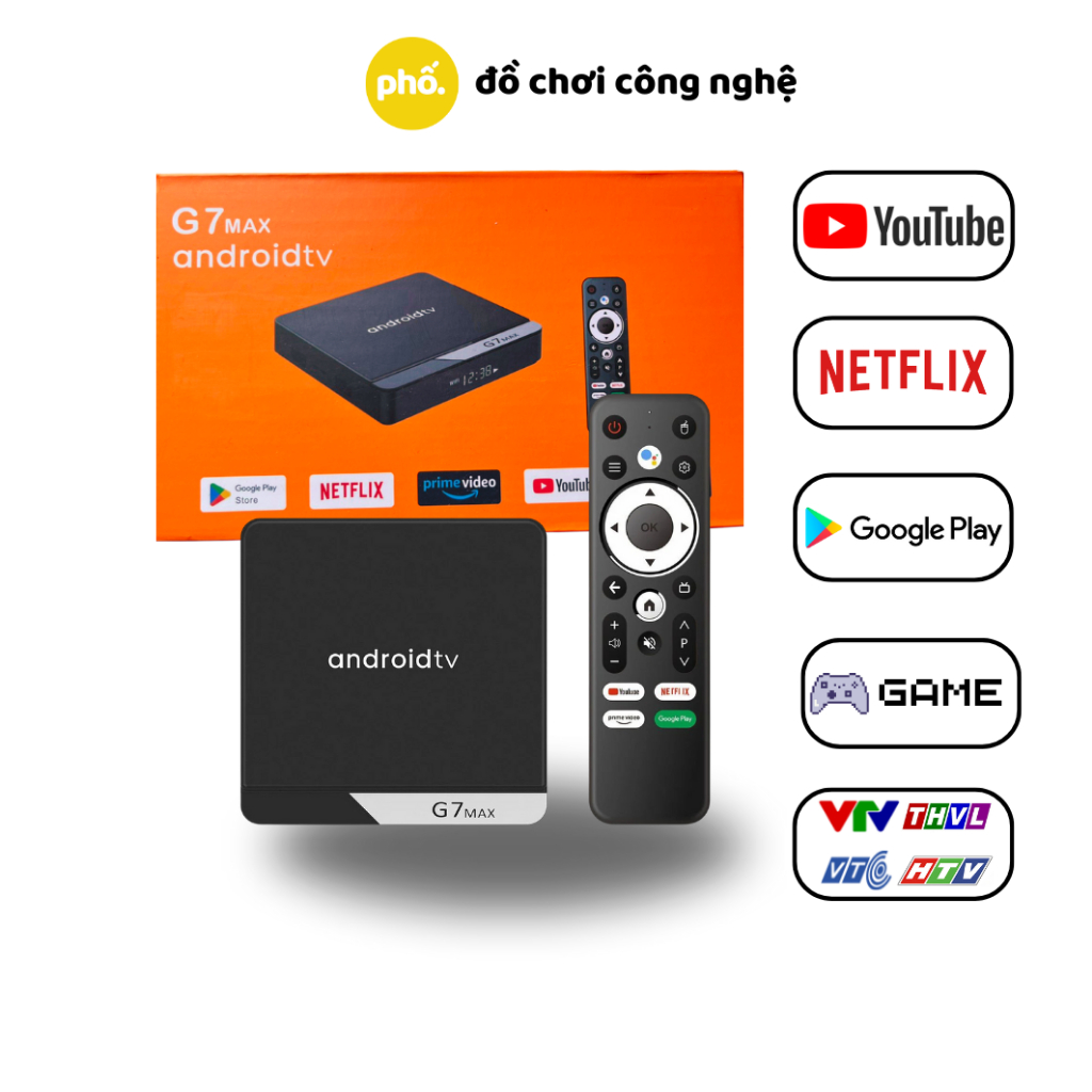 [HỎA TỐC] Box Tivi G7 Max - Ram 4G/32G - Có Điều Khiển Bằng Giọng Nói - Hỗ Trợ Kết Nối Wifi ...