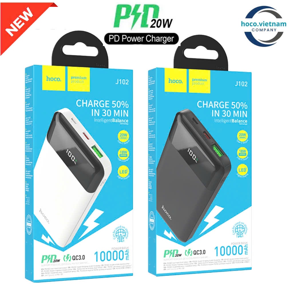 Sạc Dự Phòng Hỗ Trợ Sạc Nhanh 20W Hoco J102 Dung Lượng 10.000mAh/J102A ...