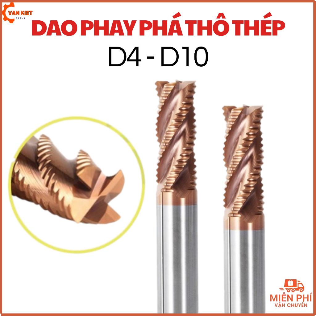 D4 - D10 Dao Phay Phá Thô Thép 4F 55HRC | Shopee Việt Nam