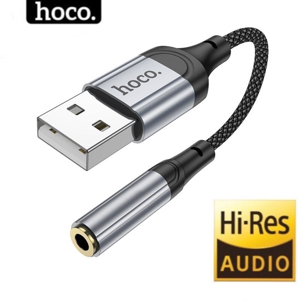 Cáp chuyển đổi tai nghe USB sang 3.5mm chính hãng Hoco jack chuyển đổi USB to 3.5 hỗ trợ micro ...