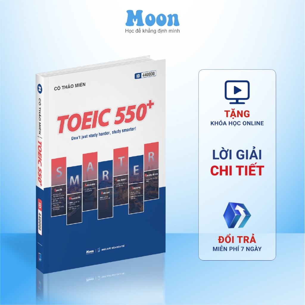 Sách Toeic 550+ ôn toeic 2 kỹ năng reading & listening 2024 - Moonbook | Shopee Việt Nam