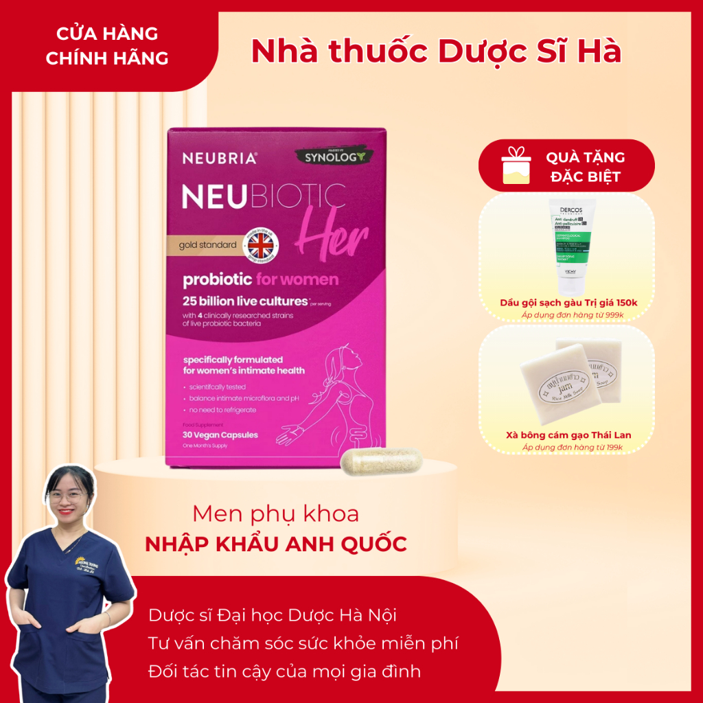 [NHẬP KHẨU CHÍNH HÃNG] Men vi sinh phụ khoa Neubria Neubiotic Her 30 ...