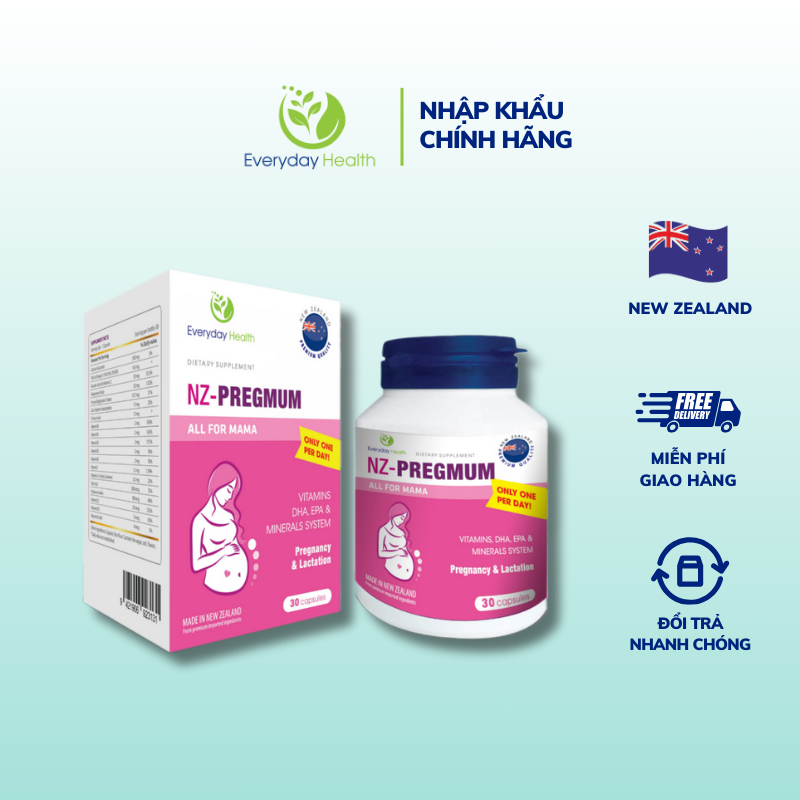 Viên bổ bầu NZ Pregmum Everyday Health cung cấp vitamin tổng hợp cho mẹ ...