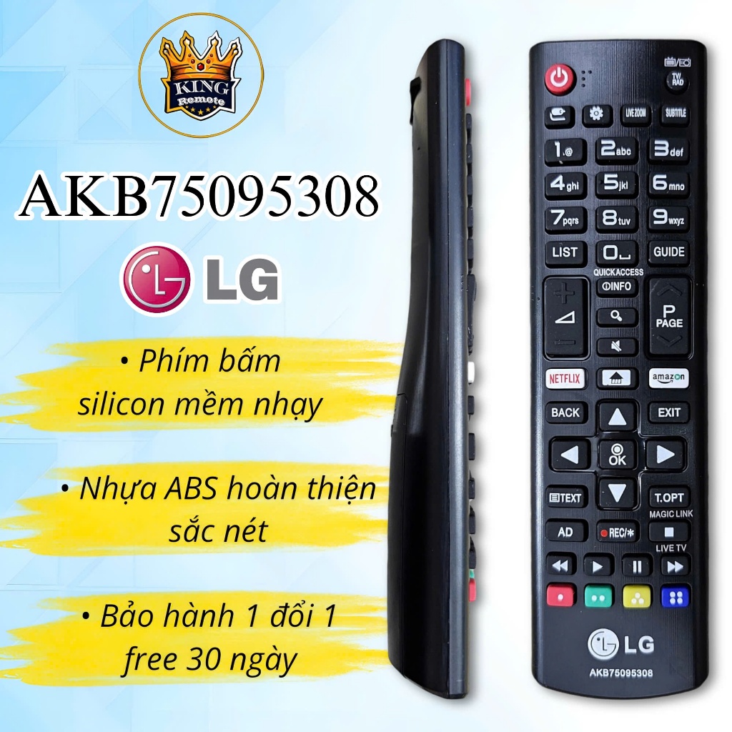 Điều khiển tivi LG smart ngắn AKB75095308 dùng cho mọi tivi LG | Shopee Việt Nam