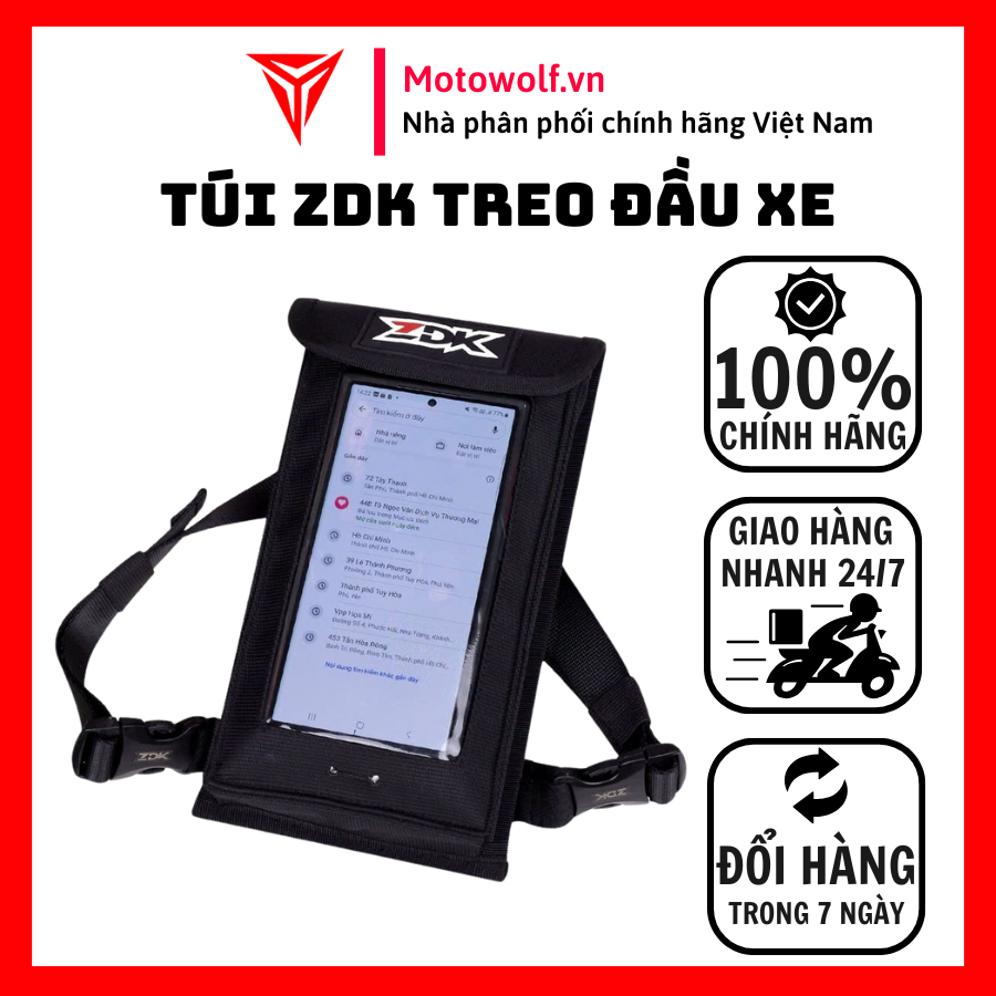 Túi mini treo đầu xe máy, túi ZDK K1 mini 2 ngăn, hỗ trợ chống sốc, thoát nhiệt điện thoại ...