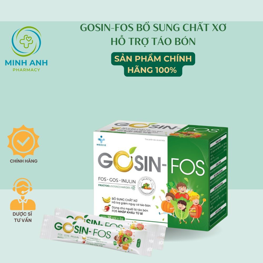 Bột pha uống Gosin-Fos 5g Medvie bổ sung chất xơ, hỗ trợ giảm triệu ...