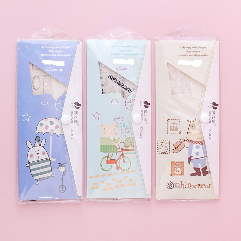 Bộ 4 thước eke đóng túi kích thước 20cm nhiều mẫu mã lựa chọn cute ...