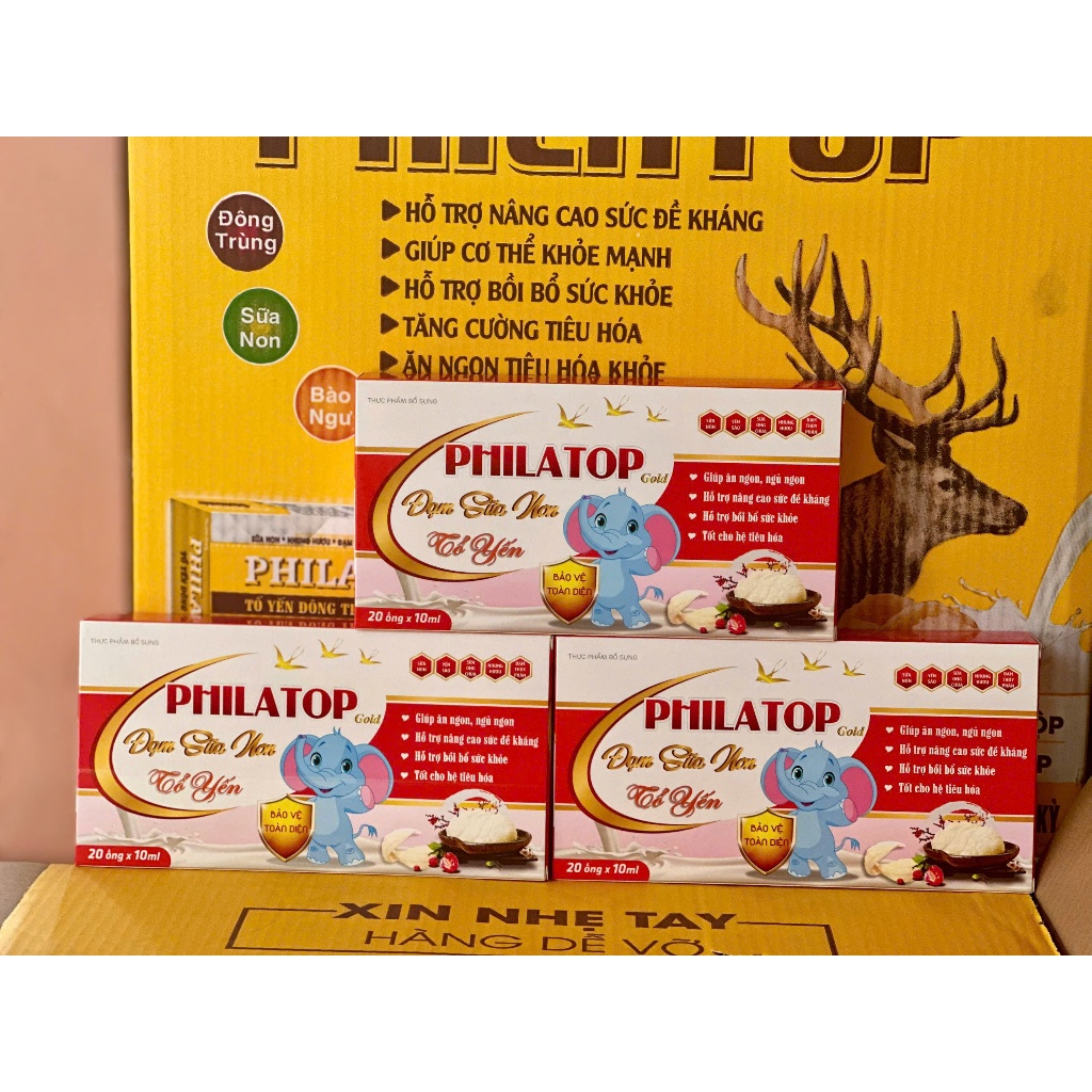 Philatop Đạm Sữa Non- Tổ Yến hộp 20 ống 10ml giúp ăn ngon ngủ ngon, bồi ...