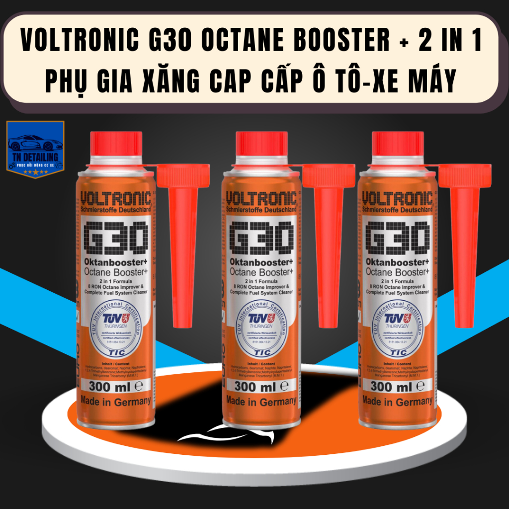 Phụ gia vệ sinh hệ thống xăng và tăng octane nhập khẩu đức VOLTRONIC g30 octane booster+ - Chai ...