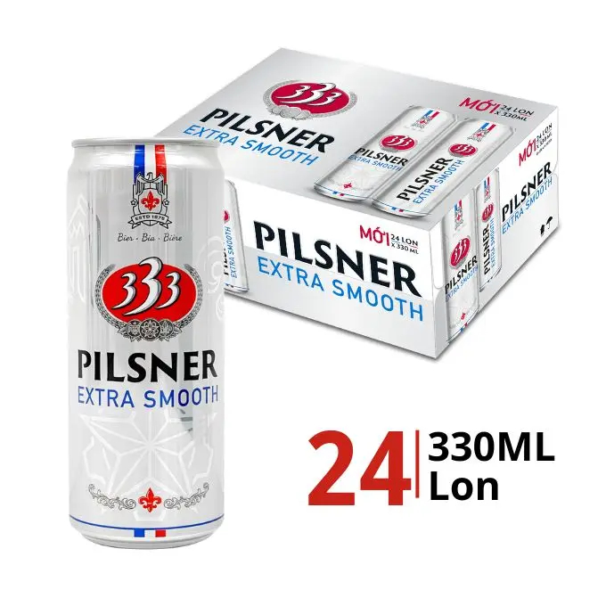 THÙNG 24 LON BIA 333 PILSNER EXTRA SMOOTH 330ML | Shopee Việt Nam