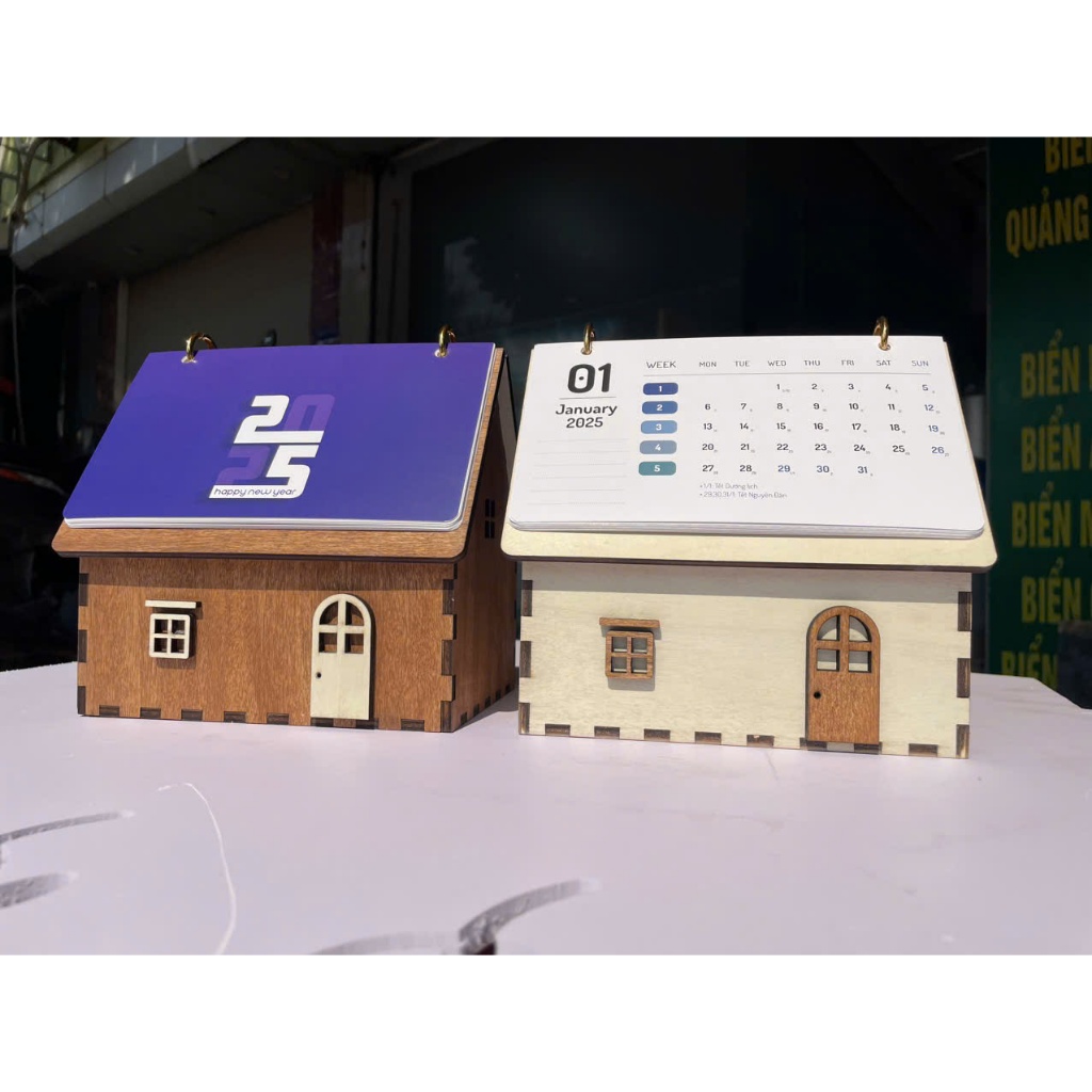 Lịch gỗ Ngôi Nhà NAU ANOMAX - Lịch để bàn 2025 trang trí nhà cửa bàn ...
