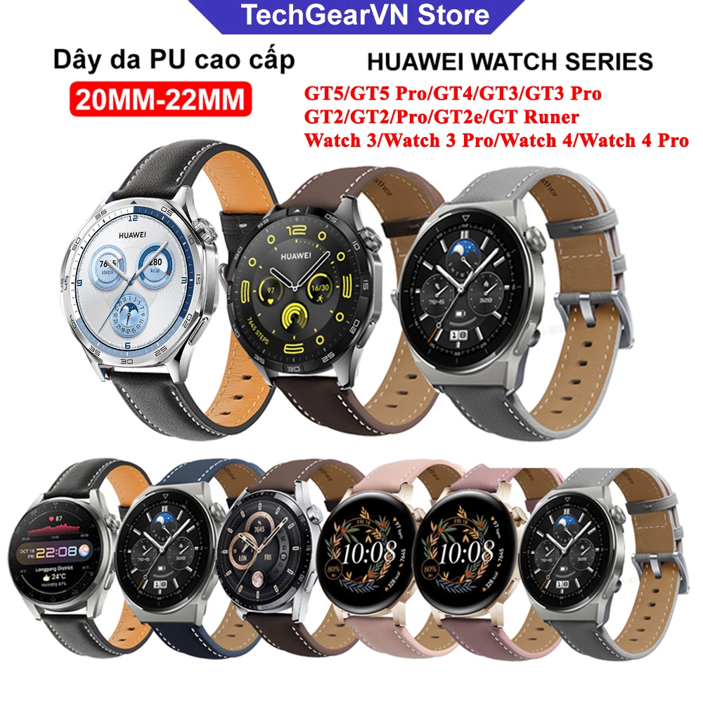 Dây Da PU cao cấp Huawei Watch GT5/GT5 PRO/GT4/GT3/GT3 PRO/GT2 PRO/GT2 ...