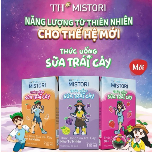 Thức uống sữa trái cây TH true JUICE milk Mistori 110ml | Shopee Việt Nam