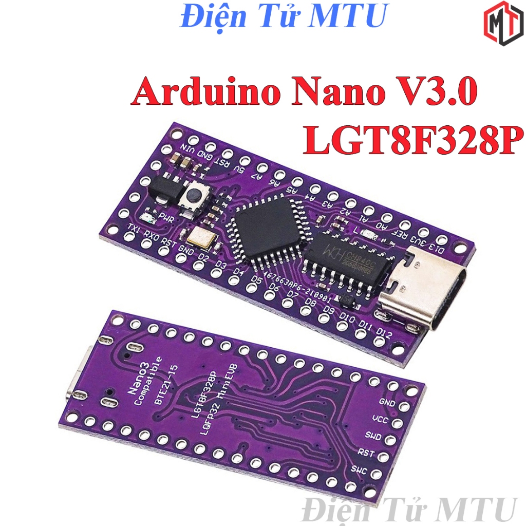 Mạch Arduino Nano V3.0 LGT8F328P LQFP32 MINIEVB cổng TYPE-C | Shopee Việt Nam